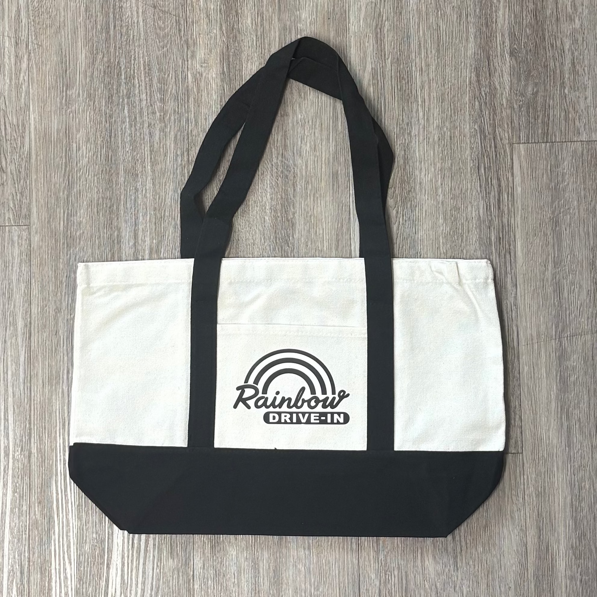 Sign Logo Pocket Canvas Tote – RainbowTiki